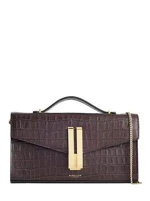 DEMELLIER Vancouver Leather Clutch Maroon