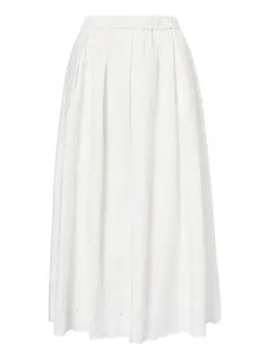 Max Mara Pio Embroidered Midi Skirt - White