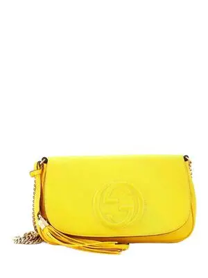 Gucci Soho Chain Leather Medium Crossbody Bag - Yellow