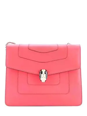 BVLGARI Serpenti Forever Square Leather Medium Shoulder Bag - Pink