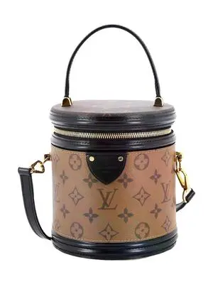 LOUIS VUITTON Cannes Handbag Monogram Canvas Satchel - Brown