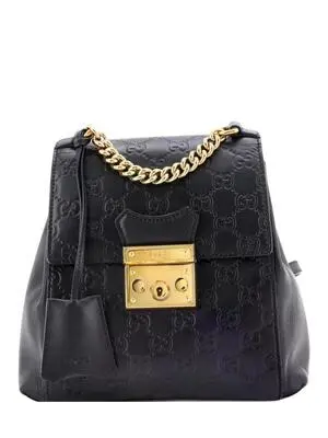 Gucci Padlock Sissima Leather Mini Backpack Black