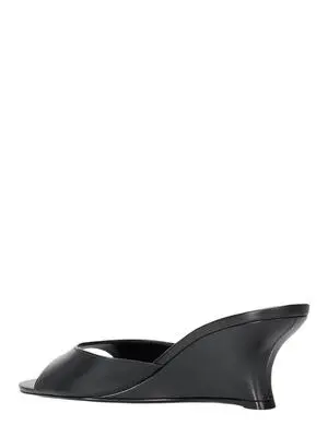 Staud Brigitte Leather Wedge Mules - Black