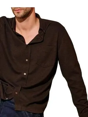 Rails Apos;s Tech Pique Button-front Shirt - Espresso