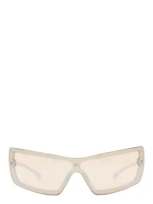 Le Specs Oversized Mask Sunglasses - Smoke And Silver