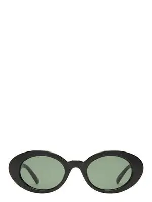 Le Specs Nouveau Vie Oval Sunglasses - Black