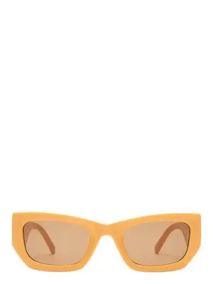 Le Specs Beachcomber Square Frame Sunglasses - Wheat