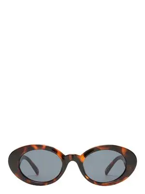 Le Specs Nouveau Vie Oval Sunglasses - Dark Tort