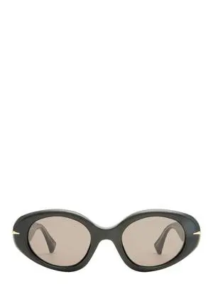 Le Specs Numero Dos Oversized Oval Sunglasses - Obsidian Black