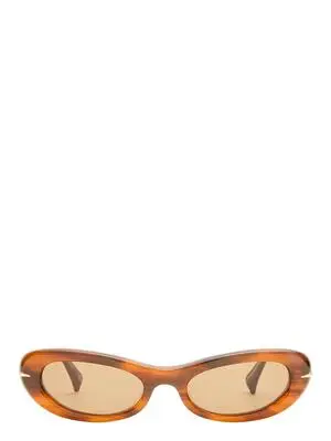 Le Specs Numero Uno Oval Sunglasses - Teak