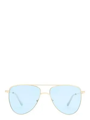 Le Specs The Duke Aviator Sunglasses - Gold Sky Blue