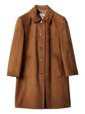 Miu Miu Waxed Suede Coat - Cinnamon
