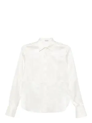 Brunello Cucinelli Satin Silk Shirt - White
