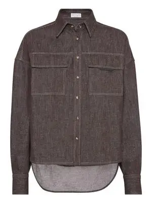 Brunello Cucinelli Denim Shirt - Brown