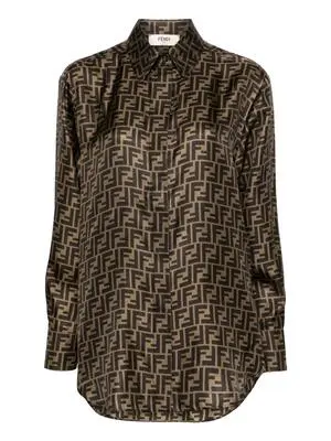 Fendi Ff Silk Shirt - Brown