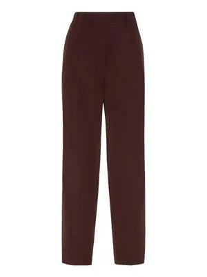 Brunello Cucinelli Wool Blend Pleated Trousers - Red