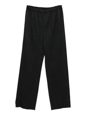 Issey Miyake Pleated Straight Trousers - Black