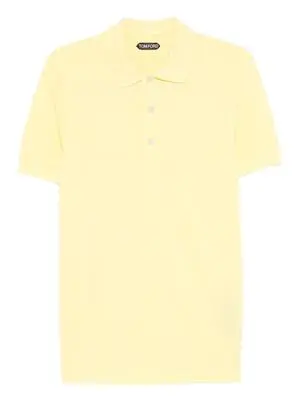TOM FORD Cotton Blend Polo Shirt Yellow