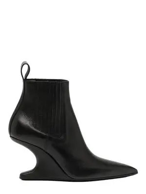 Rick Owens Leather Ankle Boots - Black