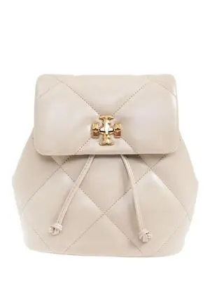 Tory Burch Kira Diamond Small Leather Backpack - White