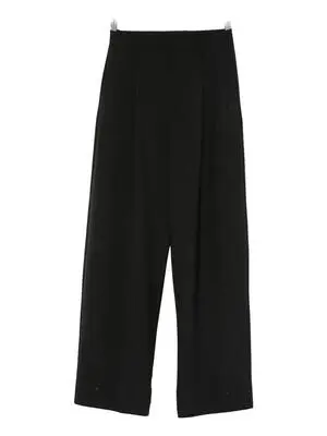 Moncler Wool Blend Pleated Trousers - Black
