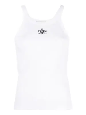 Fendi Logo Tank Top - White