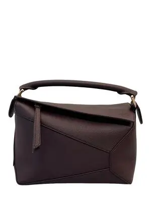Loewe Puzzle Edge Small Leather Handbag - Brown