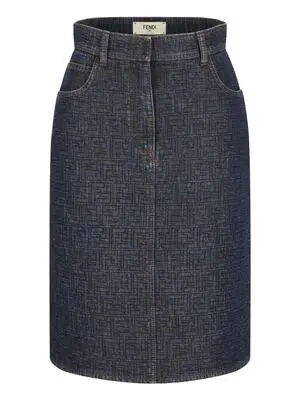 Fendi Denim Cotton Skirt - Blue