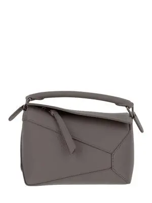 Loewe Puzzle Edge Mini Leather Handbag - Grey