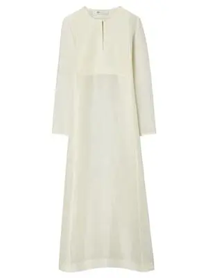 Tory Burch Linen And Silk Long Kaftan - White