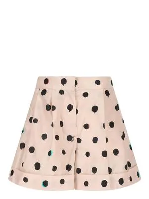 Fendi Silk Polka Dot Shorts - White