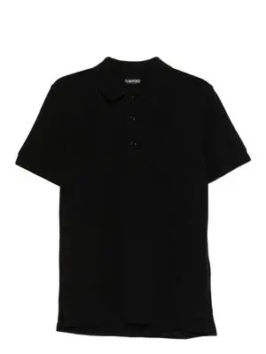 TOM FORD Cotton Blend Polo Shirt - Black