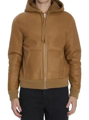 Loewe Shearling Leather Jacket - Brown