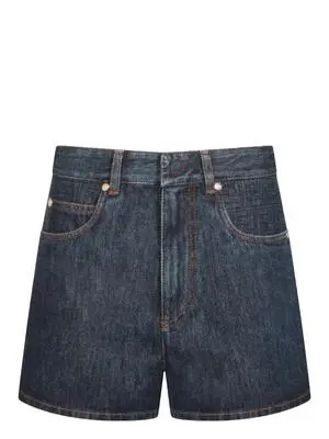 Fendi Denim Cotton Shorts - Blue