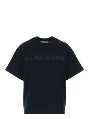 JIL SANDER Logo Cotton T-Shirt Blue
