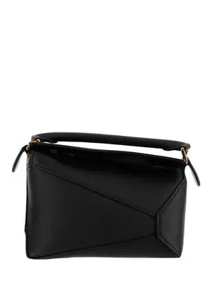 Loewe Puzzle Edge Mini Leather Handbag - Black