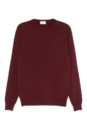 Malo Round Neck Fine Knit Wool Sweater - Red