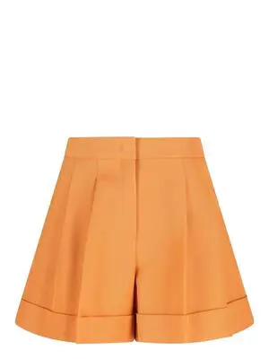 Fendi Tailored Wool Shorts - Orange