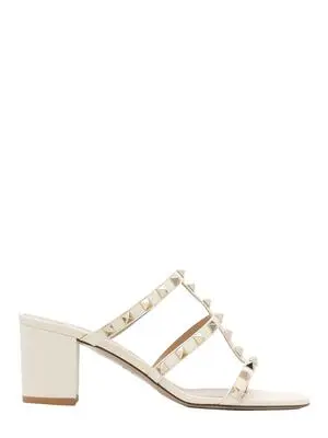 Valentino Garavani Rockstud Leather Sandals - White