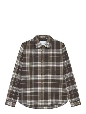 LES DEUX Lennon Check Overshirt - Brown