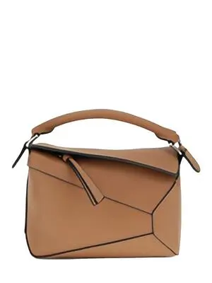 Loewe Puzzle Edge Mini Leather Handbag - Brown