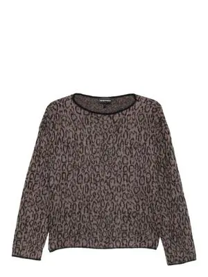 Emporio Armani Wool Blend Crewneck Sweater - Black