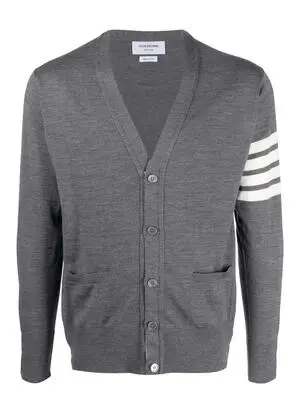 Thom Browne Wool Cardigan - Grey