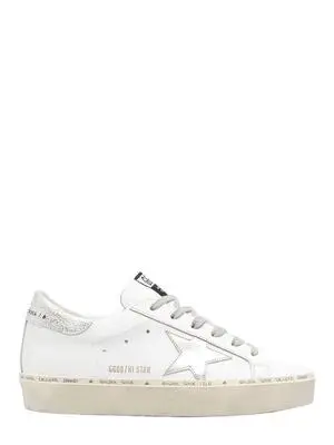 GOLDEN GOOSE Hi Star Leather Sneakers Silver