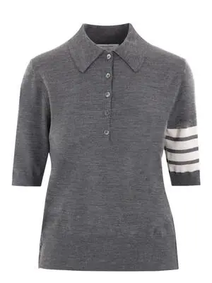 Thom Browne Wool Polo Shirt - Grey