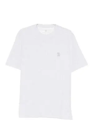 Brunello Cucinelli Brunello Cucinelli Logo Cotton T-Shirt Grey