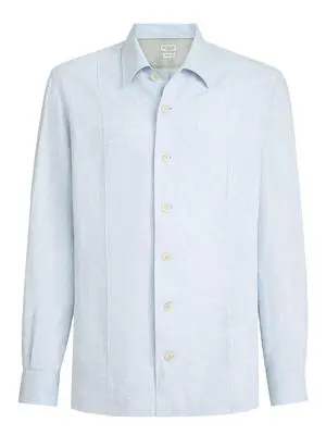 Brunello Cucinelli Linen And Cotton Blend Shirt - Sky Blue