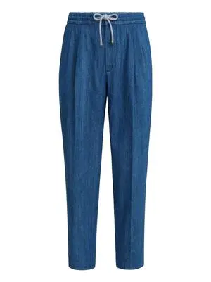 Brunello Cucinelli Cotton Trousers - Sky Blue