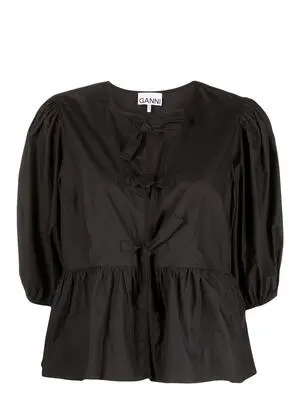 GANNI Organic Cotton Top - Black