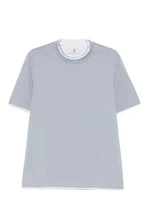 Brunello Cucinelli Cotton T-shirt - Sky Blue